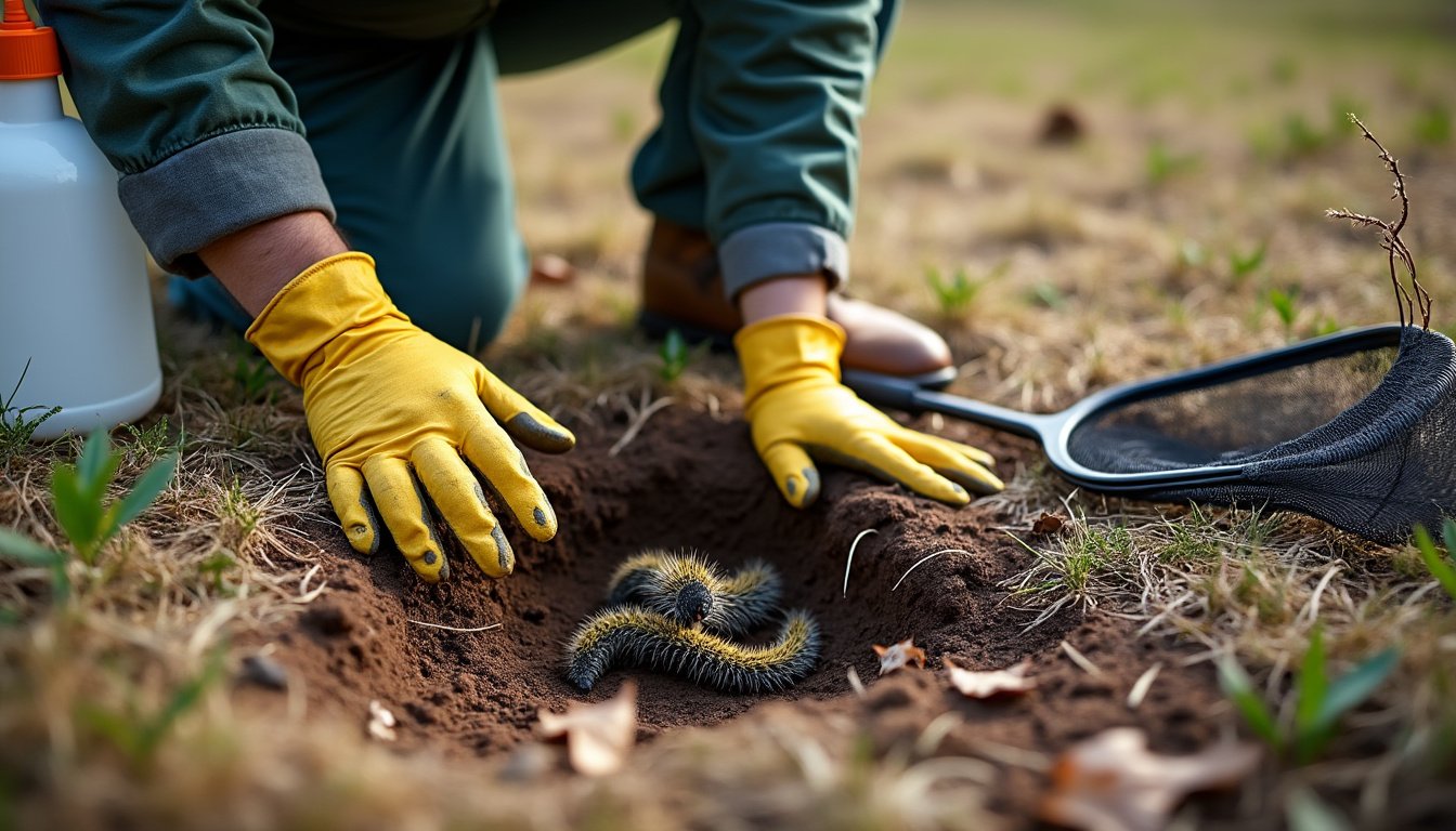 Chenille processionnaire : comment éliminer les nids au sol efficacement