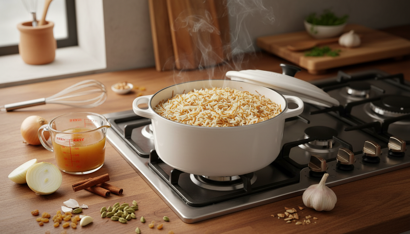 Comment réussir la cuisson du riz pilaf sans le rater - Solumat